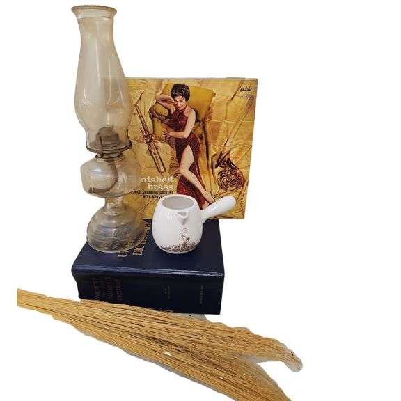 Glass Oil Lamp Dictionary Primitive Duster Sweeper Picker - Bartkus ...
