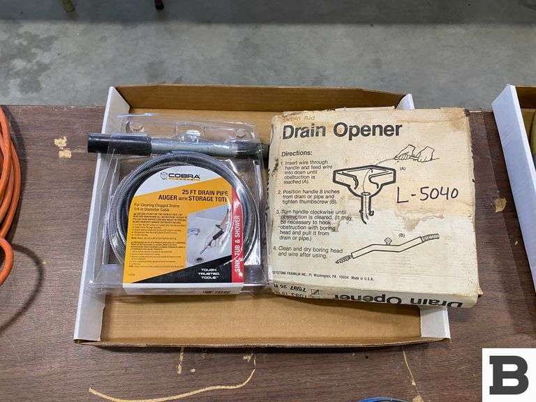 Drain Aid Drain Opener, Cobra 25' Drain Pipe Auger - Booker Auction Company