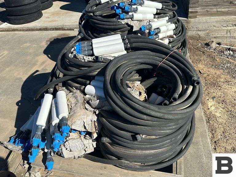 176 Pivot Drop Hoses with Weights, 8 Long Drop Weights - Booker Auction ...