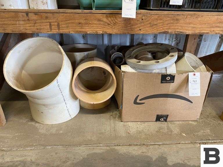 10" PVC 45 Degree Elbow, 8" PVC Elbow, 10" PVC Coupler, Misc. PVC Pipe Fittings - Booker Auction ...