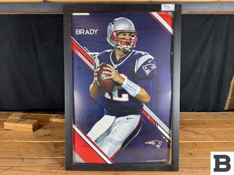Framed Tom Brady New England Patriots Poster - Booker Auction Company