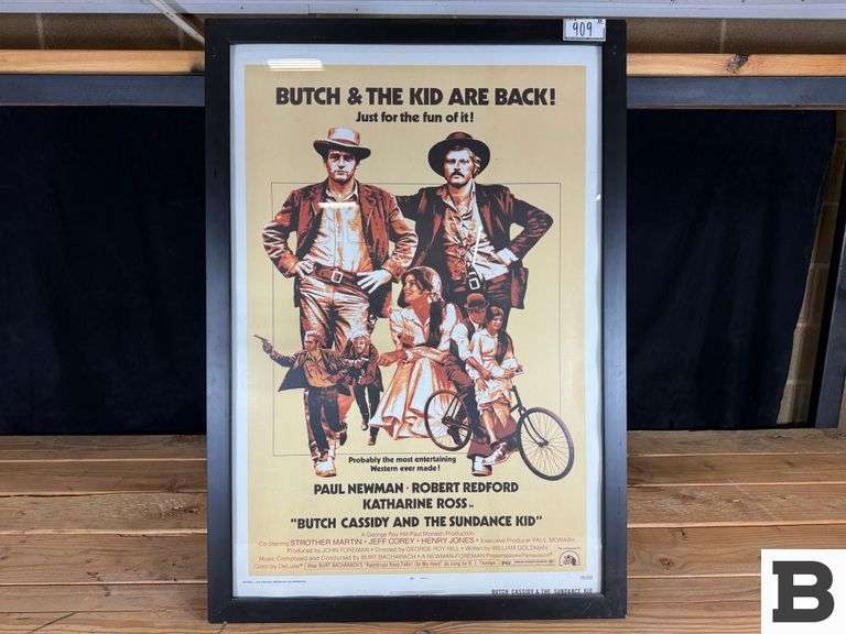 Framed Butch Cassidy And The Sundance Kid Movie Poster - Booker Auction ...