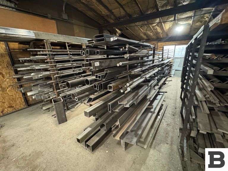 Metal Tubing, Squares, Rod and Metal Rack - Booker Auction Company