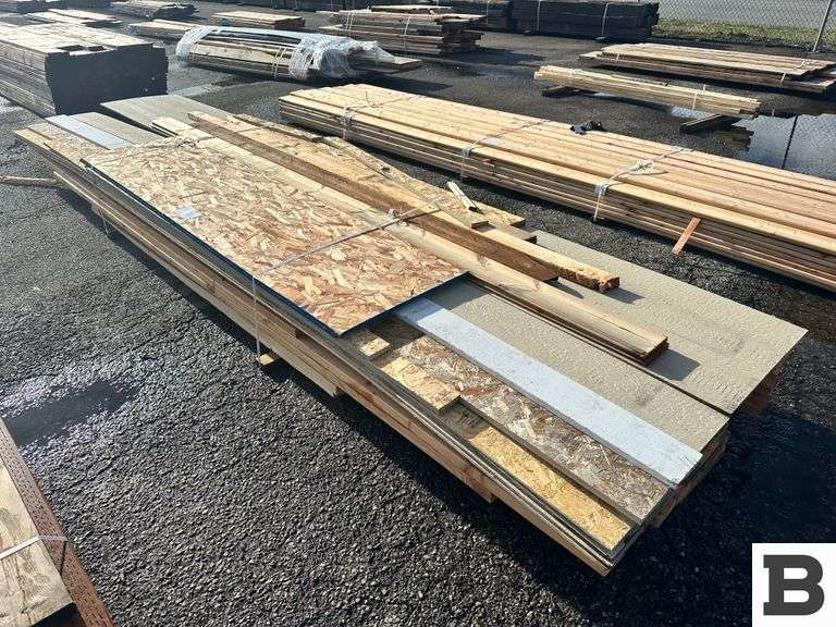 Mixed assortment of lumber (fir and treated), trim, finish boards ...