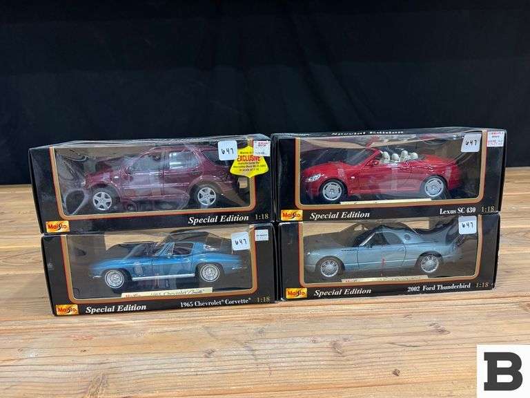 (4) Maisto Special Edition Replica Toy Cars 1:18 Scale - Booker Auction ...