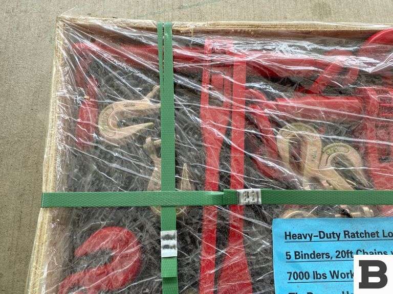 Heavy Duty Ratchet Load Binders and Chains Set - Booker Auction Company