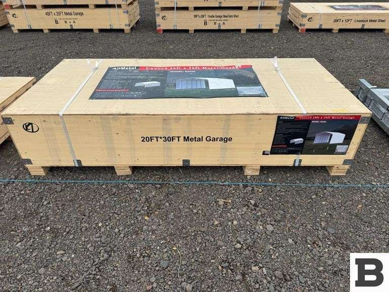 AllMetal K2030 Unused Metal Garage - Booker Auction Company