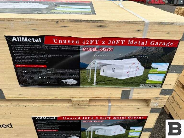 AllMetal K4230T Unused Metal Garage - Booker Auction Company