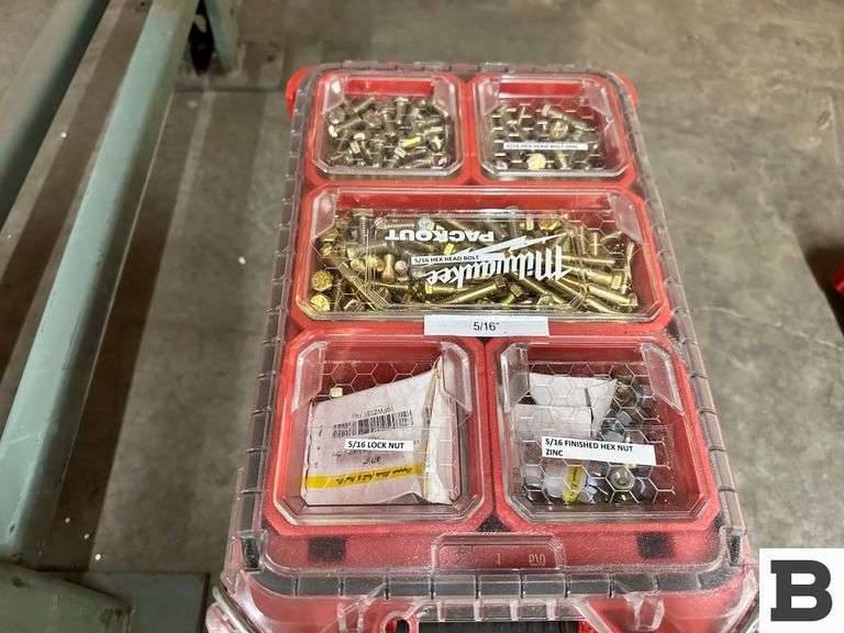 Milwaukee Packout Compact Organizer w/ Bolts and Nuts - Booker Auction ...