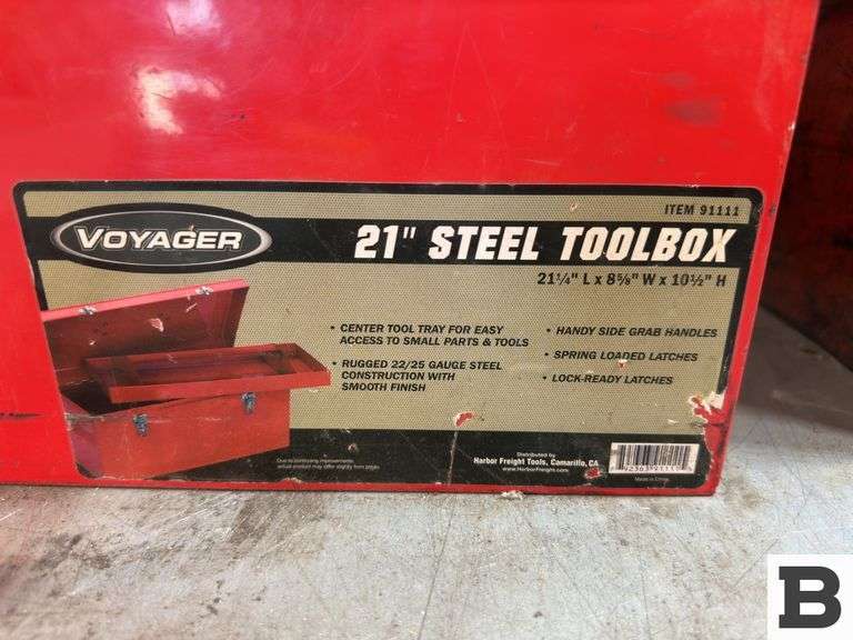 Voyager 21" Steel Toolbox and Contents - Booker Auction Company