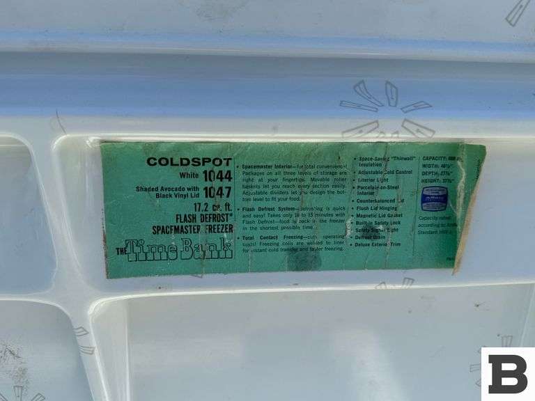 Sears Coldspot 17 Chest Freezer - Booker Auction Company