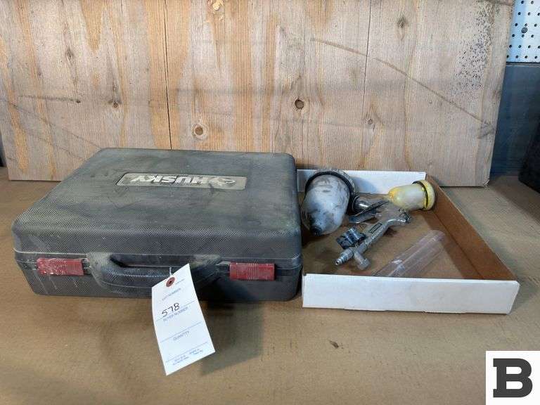 Husky Gravity Feed Spray Gun, Air Paint Gun - Booker Auction Company