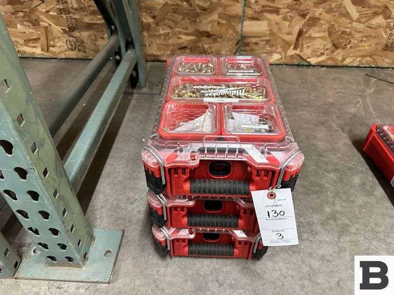 Milwaukee Packout Compact Organizer w/ Bolts and Nuts - Booker Auction ...