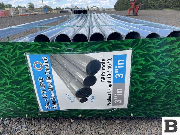 3" x 10' UPVC Rigid Non-Metallic Conduit - Booker Auction Company