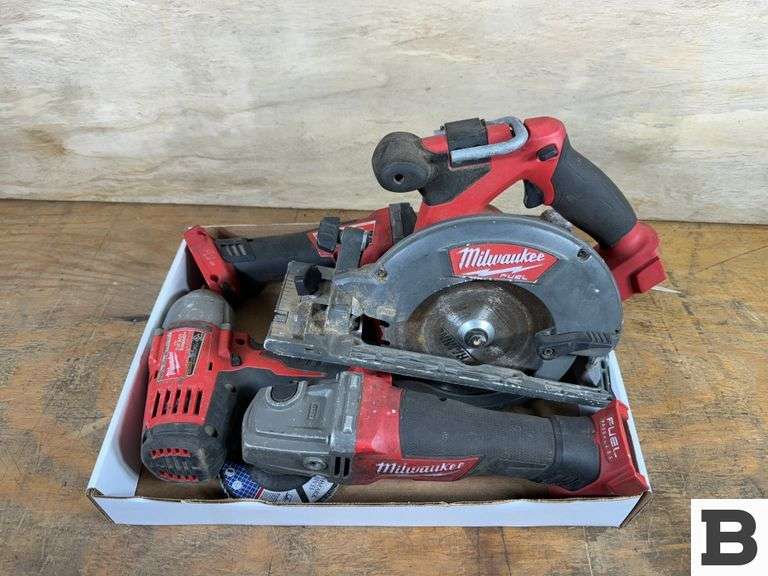 Milwaukee 2" Die Grinder, Milwaukee 1/2" Impact Wrench, Milwaukee Angle ...