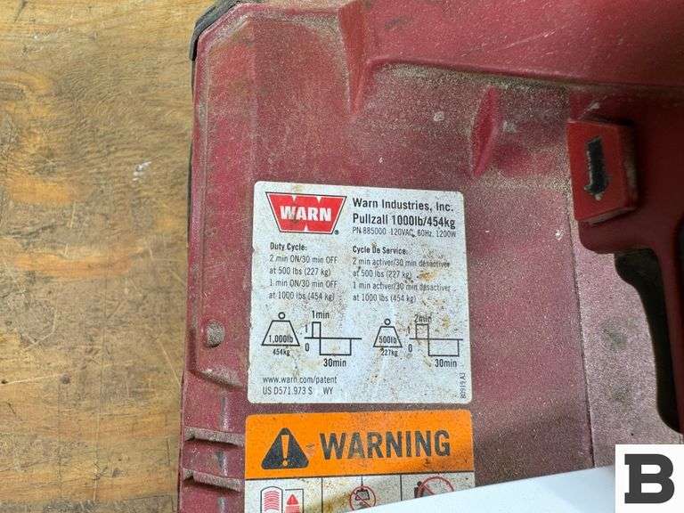 Warn Industries 1000lb Pullzall - Booker Auction Company