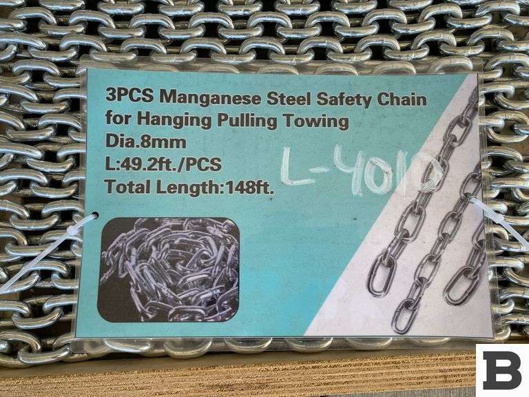 49' Manganese Steel Safety Chains - Booker Auction Company