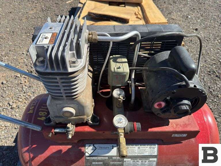 Sears Two Cylinder Air Compressor - Booker Auction Company