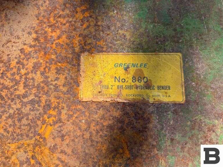Greenlee 1/2 Thru 2" One Shot Hydraulic Bender - Booker Auction Company