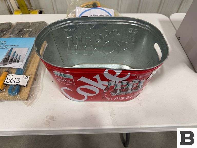 Drink Coca Cola Oval Shaped Ice Bucket Galvanized Metal Tin - Booker ...