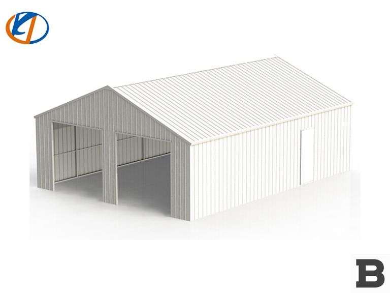 KJ K3325 33'x25' Double Garage Steel Barn Shed - Booker Auction Company