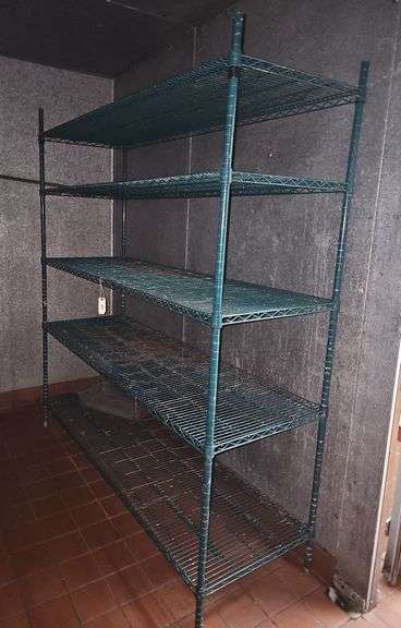 Green Coated Metal Wire Rack - Business Liquidation Auction