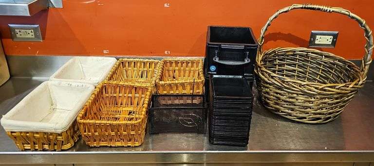 (9) Assorted Baskets, Ticket Trays - Business Liquidation Auction