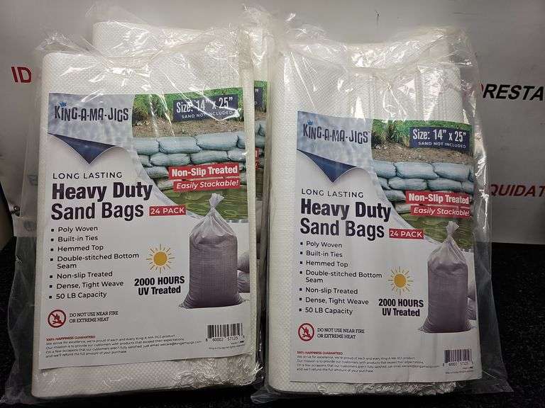 (4) Packs of 24 Sand Bag Sacks. - Business Liquidation Auction