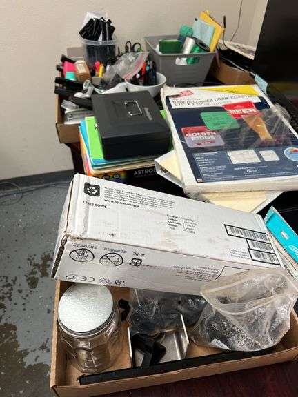 Huge Office Lot Paper, Small Desk Safe - Business Liquidation Auction