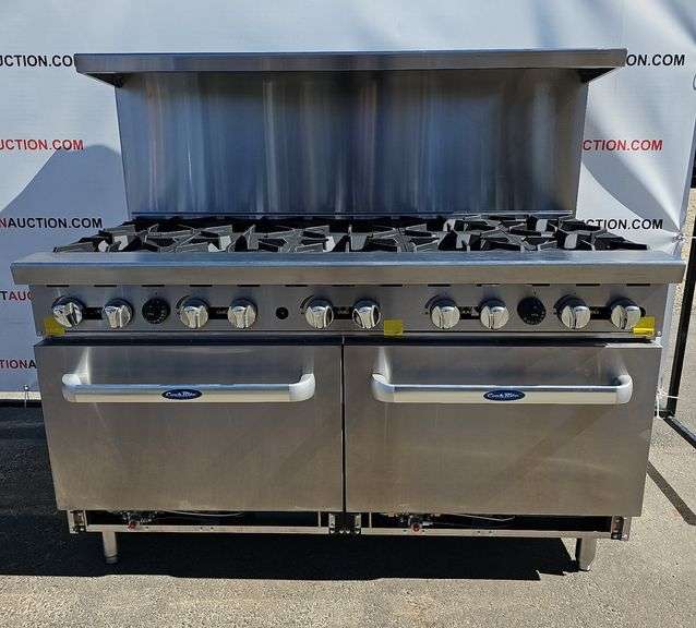 UNUSED COOK RITE 60" Range, 10 Burner 2 Ovens with Overshelf - Business ...