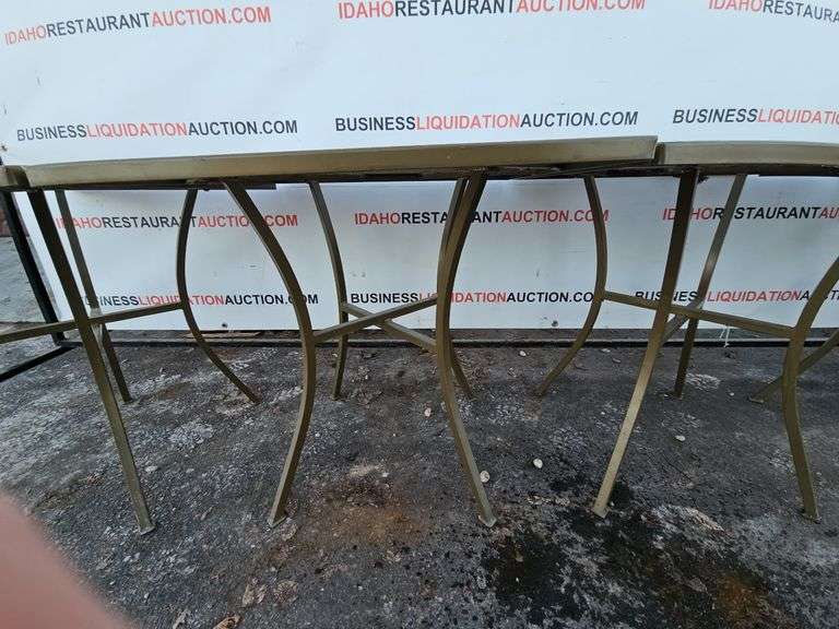 (4) Metal Patio Tables 28"×28"×29" - Business Liquidation Auction