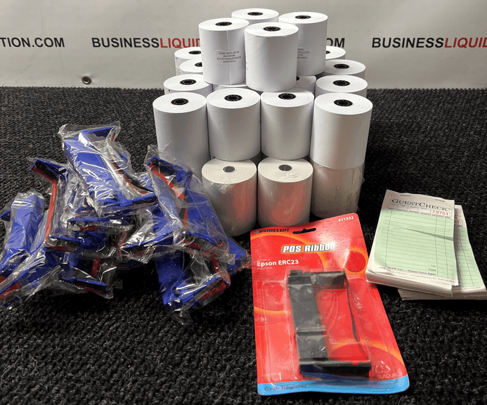 Box of receipt paper and ink - Business Liquidation Auction