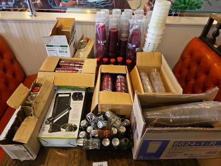 Mandolin, Large Quantity of Coke Cups, Salt and Pepper Shakers, Soy ...