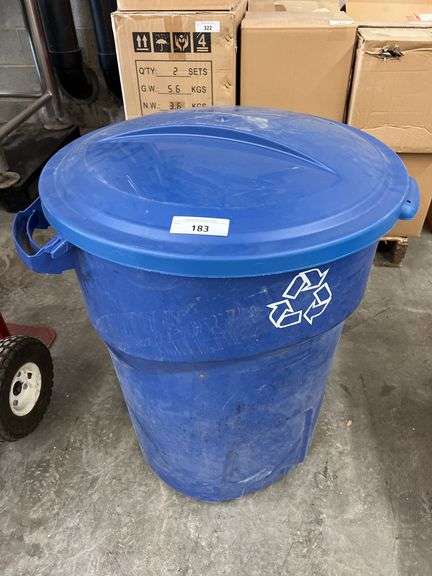 Trash Can With Lid 27"Tall - Business Liquidation Auction
