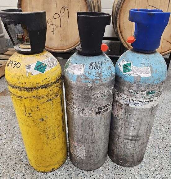 (3) C02 Tanks, 27" Tall - Business Liquidation Auction