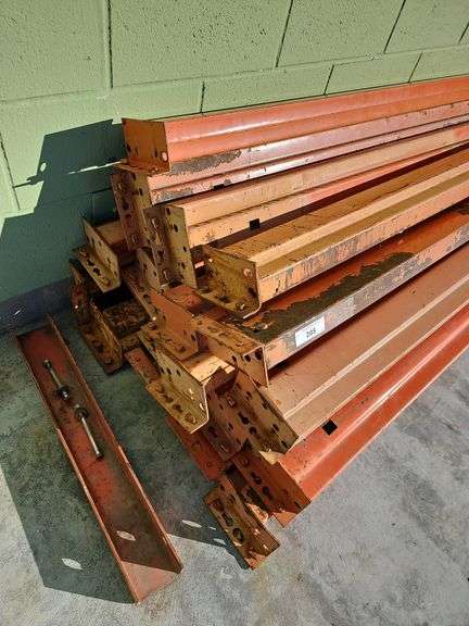 (20) Horizontal Pallet Rack Rails 8' - Business Liquidation Auction