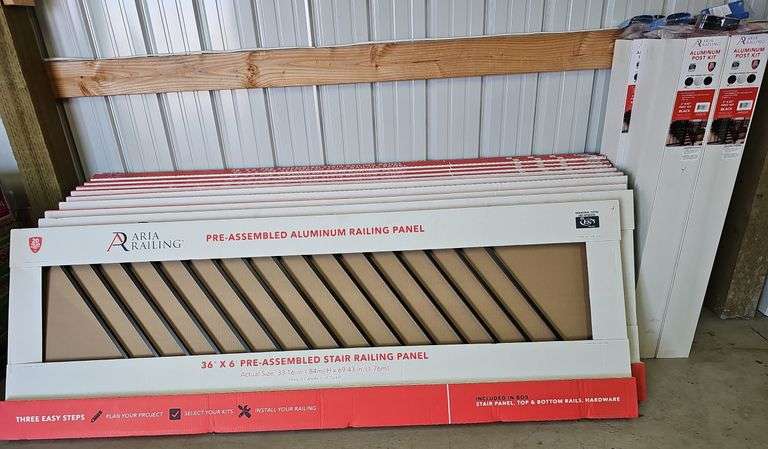 (3) ARIA RAILING PRE-ASSEMBLED Aluminum Railing Panels for Stairs with ...
