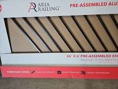 (3) ARIA RAILING PRE-ASSEMBLED Aluminum Railing Panels for Stairs with ...