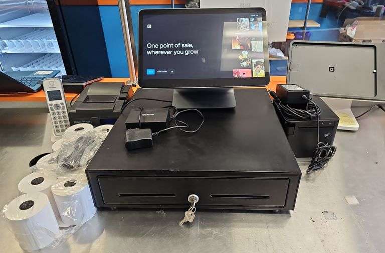 POS System with 2 printers and Tablet Holder, Card Reader, Extra Tape ...