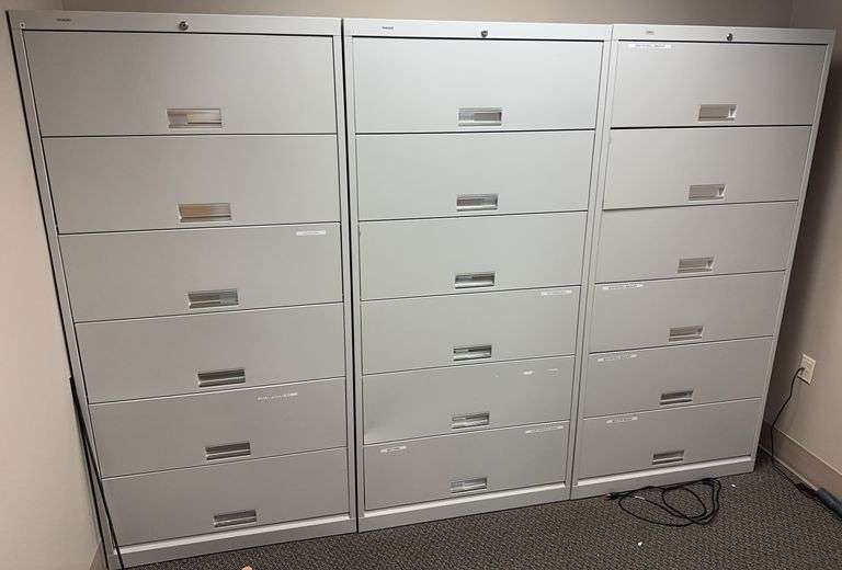 Large group of file cabinets - Business Liquidation Auction