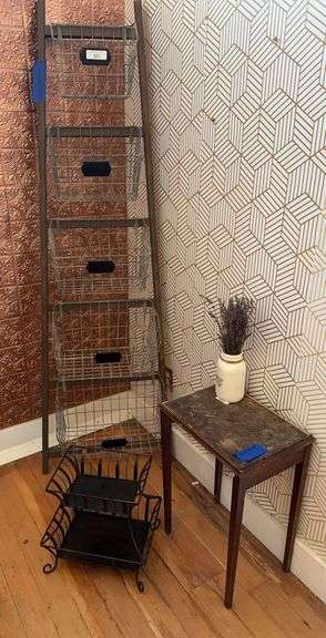 2 Display Racks & Small Table - Business Liquidation Auction