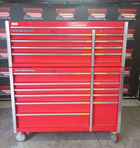 (2) Piece US GENERAL DOUBLE BACK ROLLER CABINET TOOL BOX - Business ...