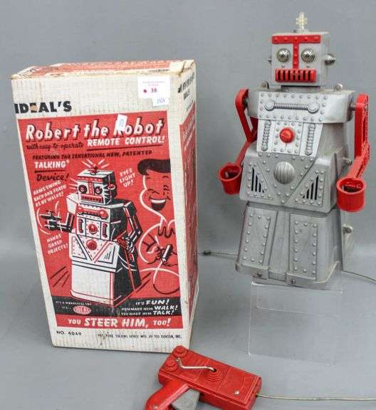 Robert the Robot with Remote Control by Ideal c. 1950s in original box ...