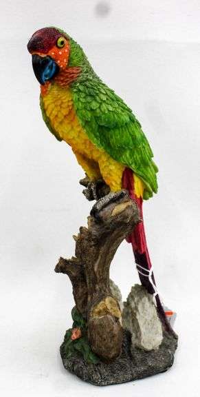 Parrot Bird Figure. Composite Parrot Statue. - Bunting Online Auctions