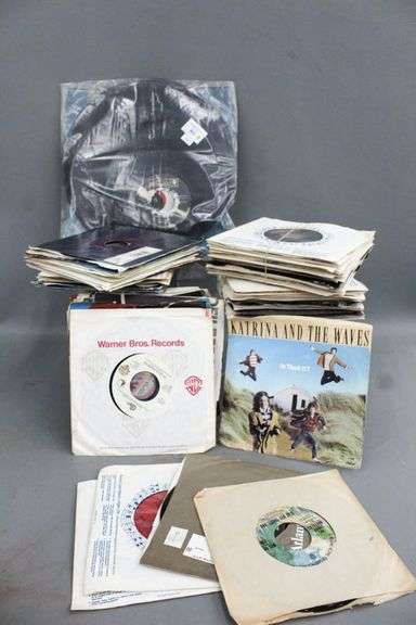 Collection of records; approx. 103 (45 RPMs) of various artists with ...