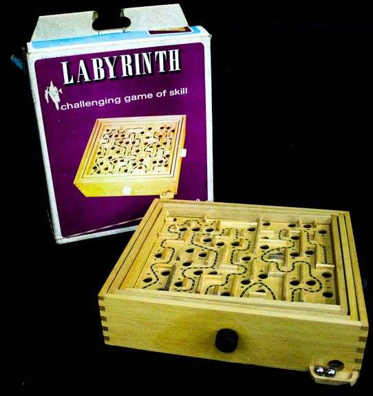 Wooden Labyrinth, vintage. - Bunting Online Auctions