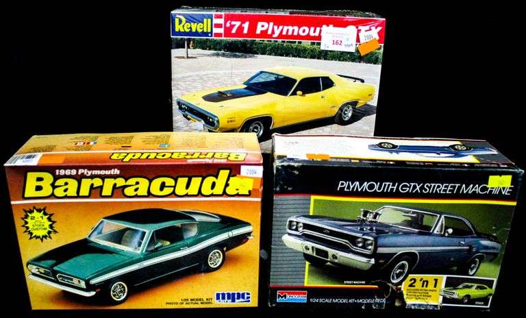 Model car kits; one Revell '71 Plymouth GTX, one MPC '69 Plymouth ...