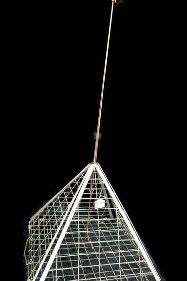 Vintage pyramid shaped spring loaded crab trap. - Bunting Online Auctions