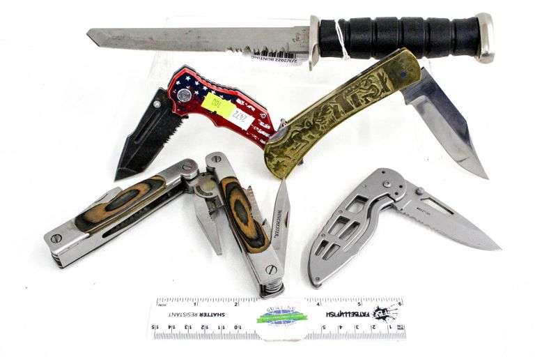 A straight Knife, 3 floating Knives by Gerber, Ridge Runner and ...