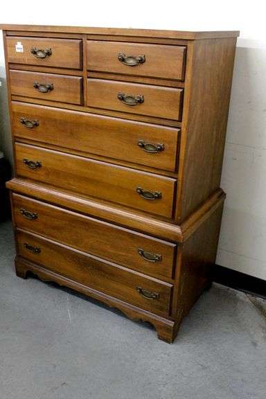 Classic mid-century probably maple chest on chest dresser chest of ...